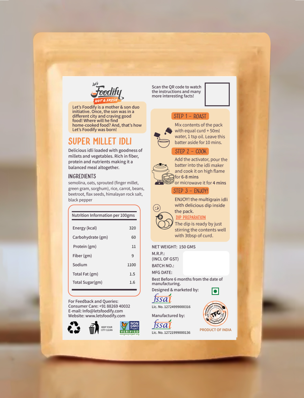 Super Millet Idli – The Foodify Company